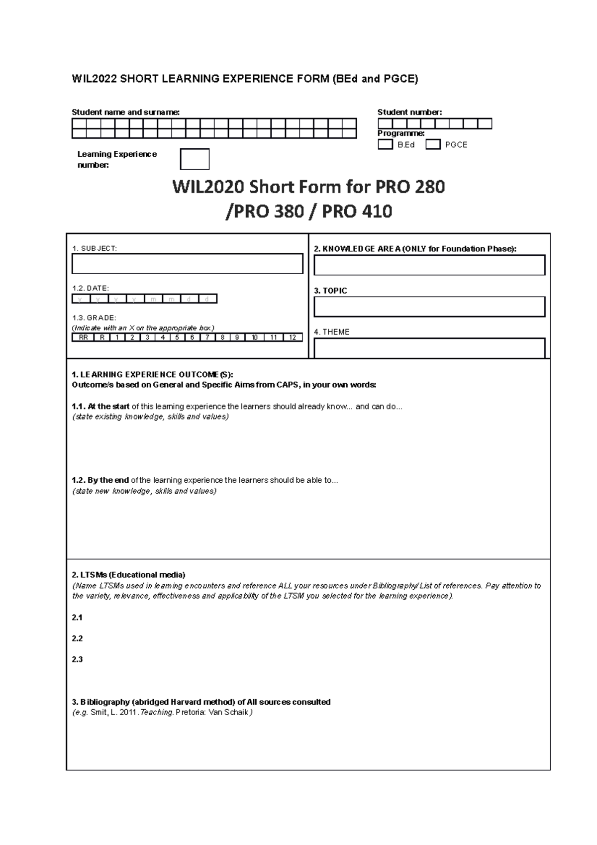 WIL2022Shortform for dates and signing - WIL2022 SHORT LEARNING ...