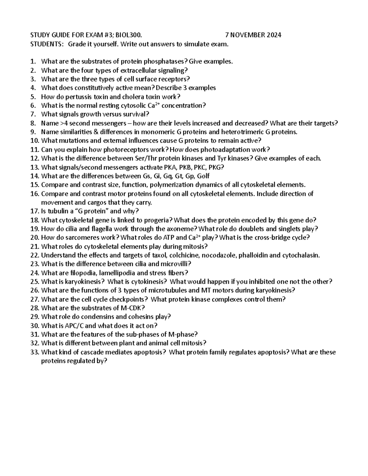 Exam3 Study Guide - Practice questions - STUDY GUIDE FOR EXAM # 3 ...