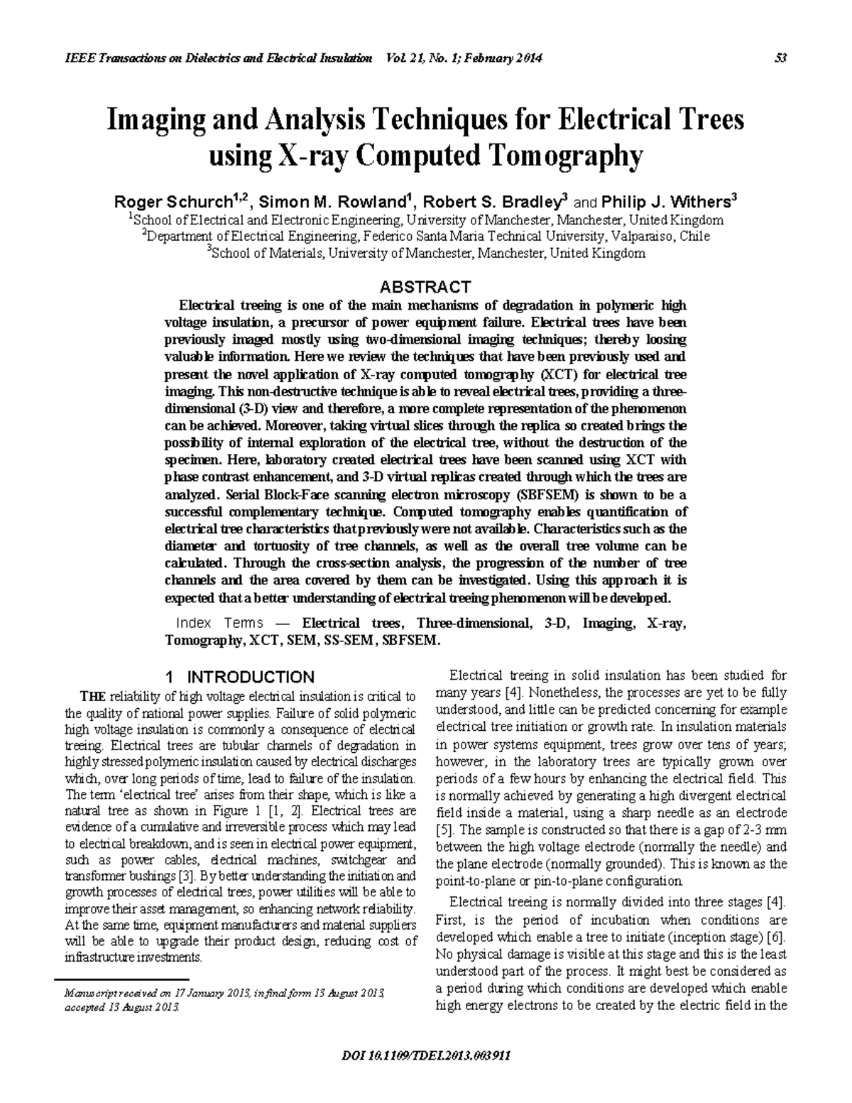 Imaging and analysis techniques for electrical trees using X-ray ...
