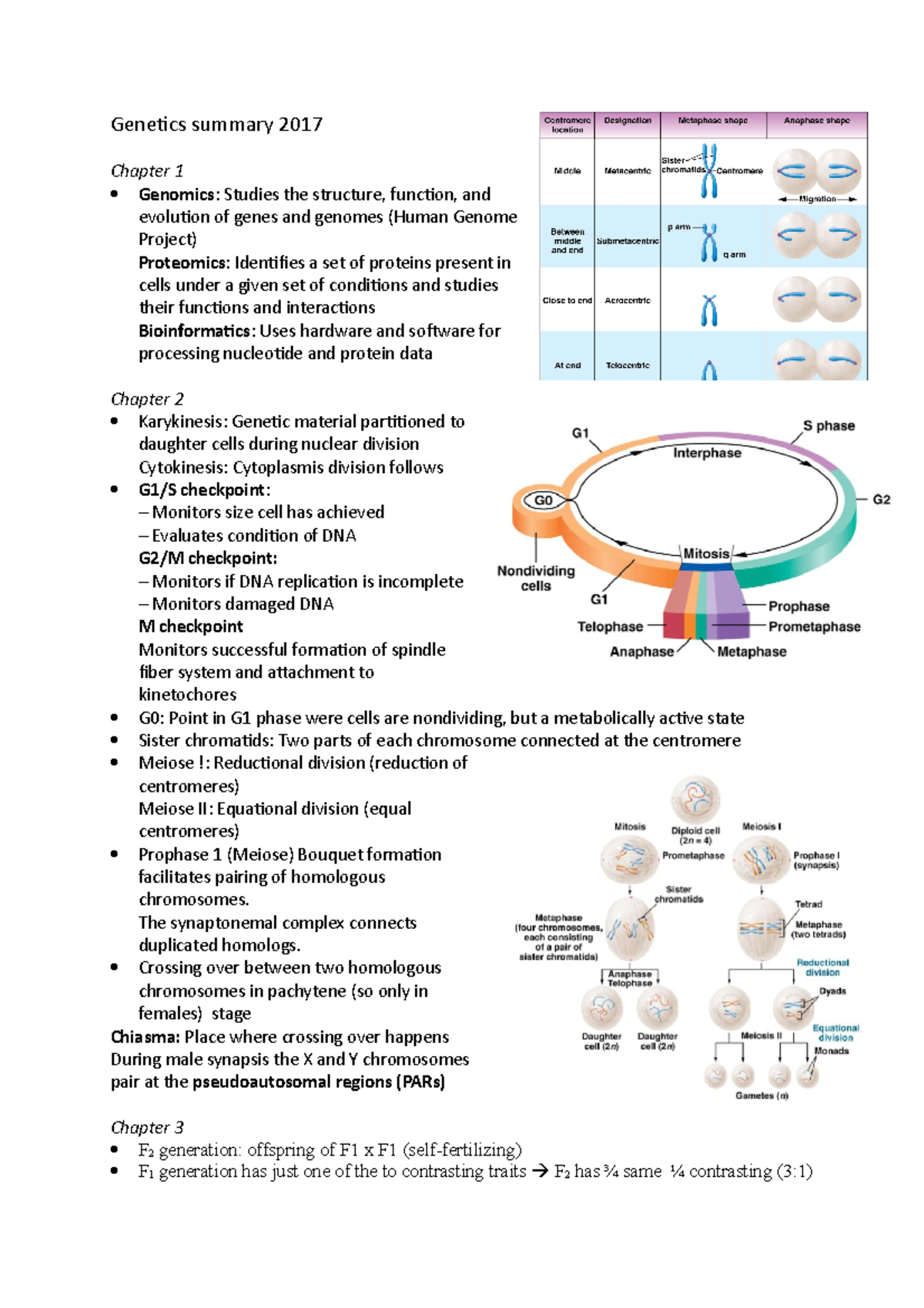 Genetics summary 2017 (farmacie) Chapter 1 - 12 - Genetics summary 2017 ...
