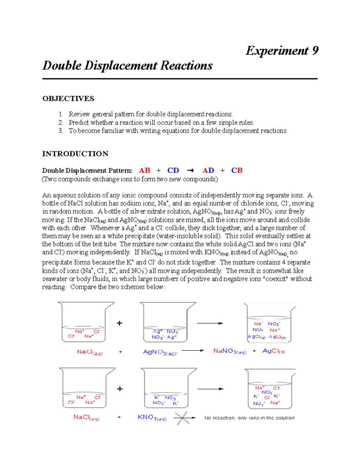 CHM130LL (Experiment 9) Rashel-2 - Experiment 9 Double Displacement ...