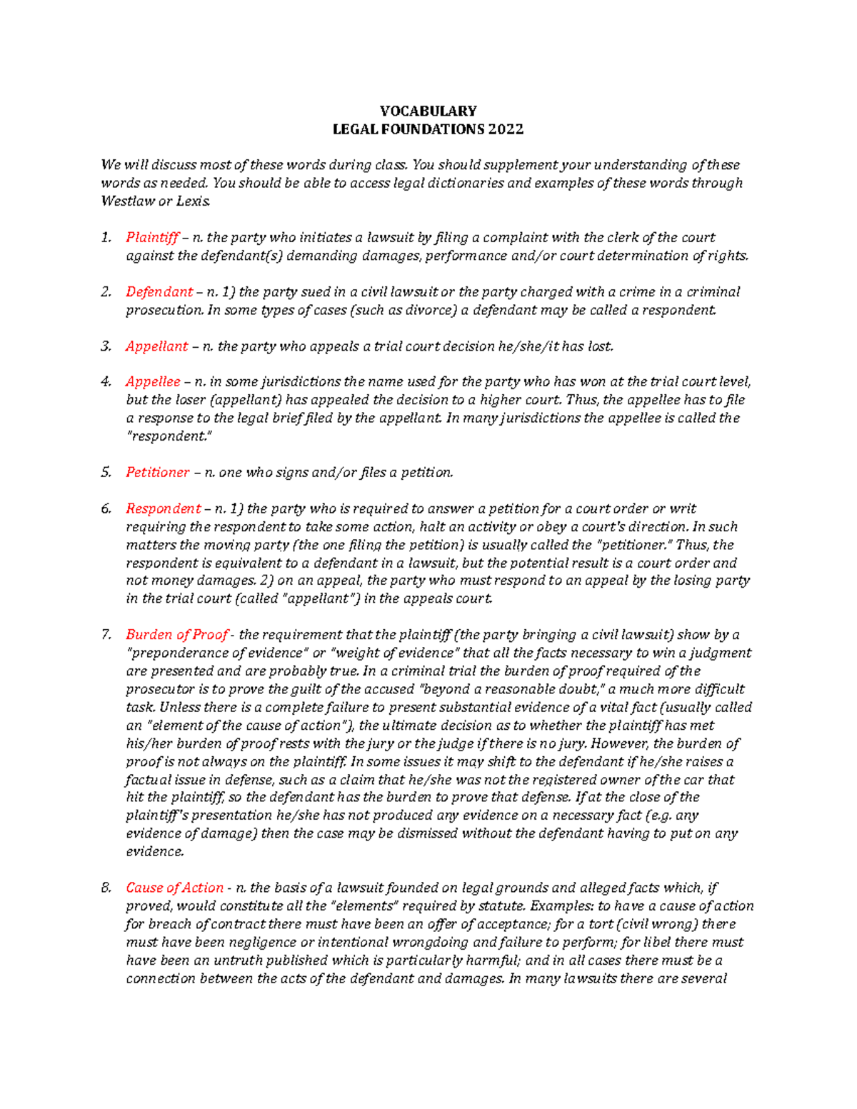 Vocabulary Legal Foundations 2022 - VOCABULARY LEGAL FOUNDATIONS 2022 ...