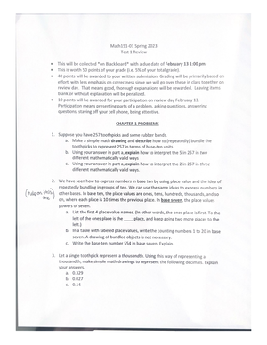 Test Review - MATH 151 - Studocu