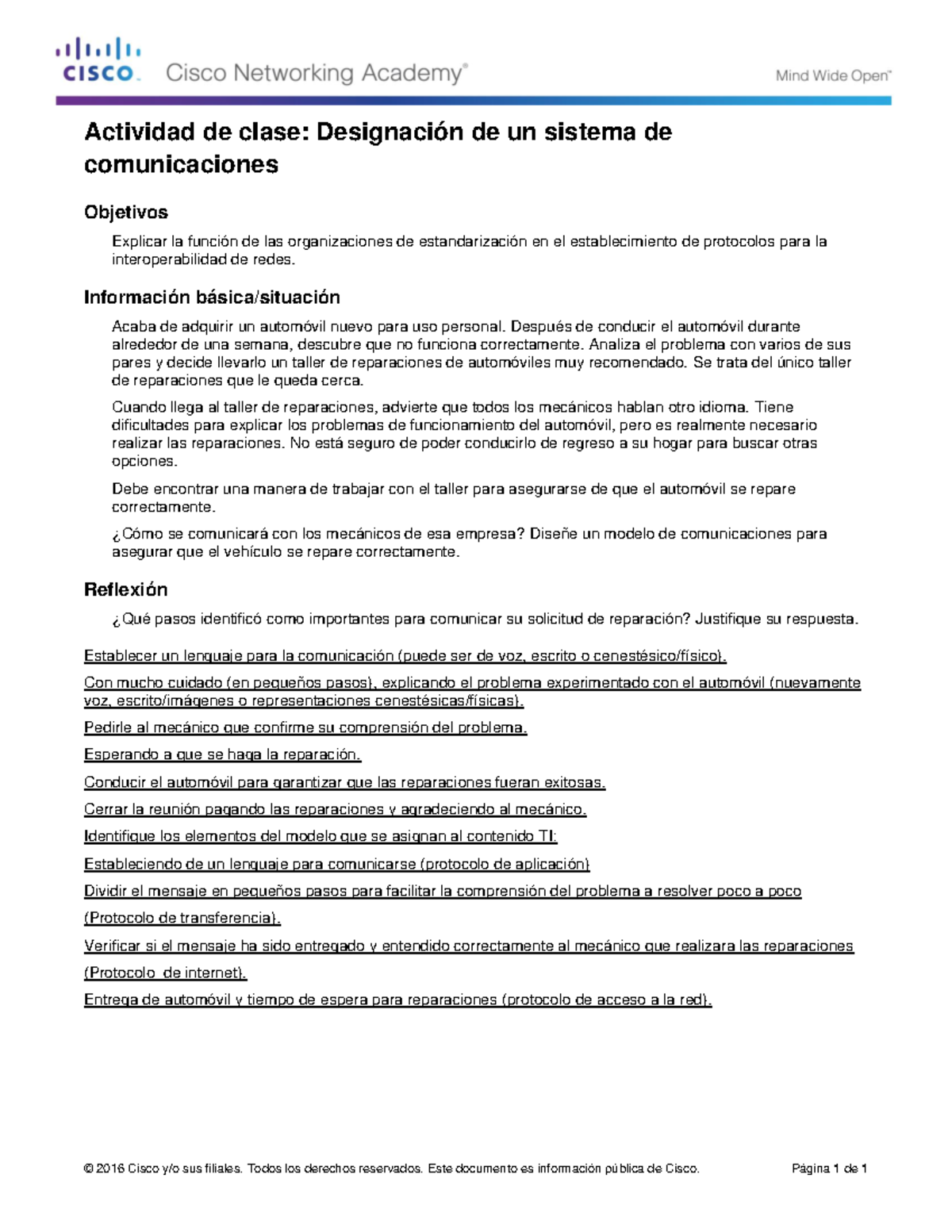 3.0.1.2 Class Activity - Designing a Communications System - © 2016 ...