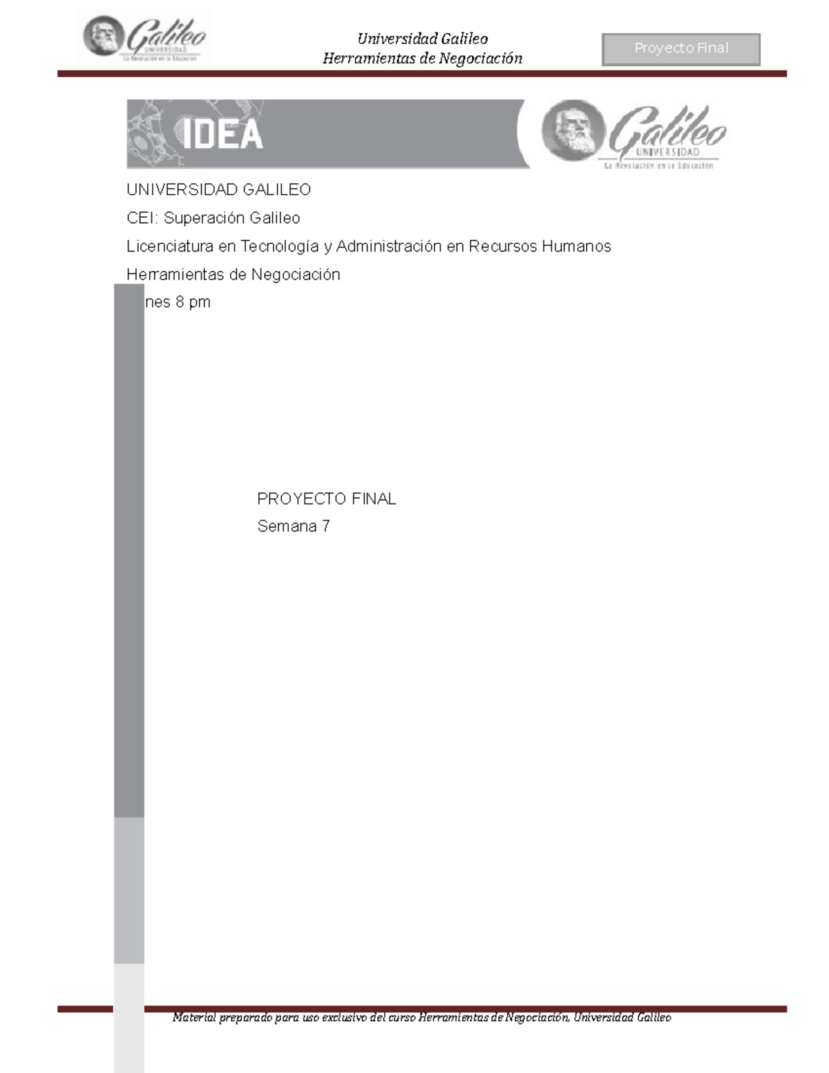 Proyecto final herramientas de nego - Proyecto Final Herramientas de Negociación UNIVERSIDAD ...
