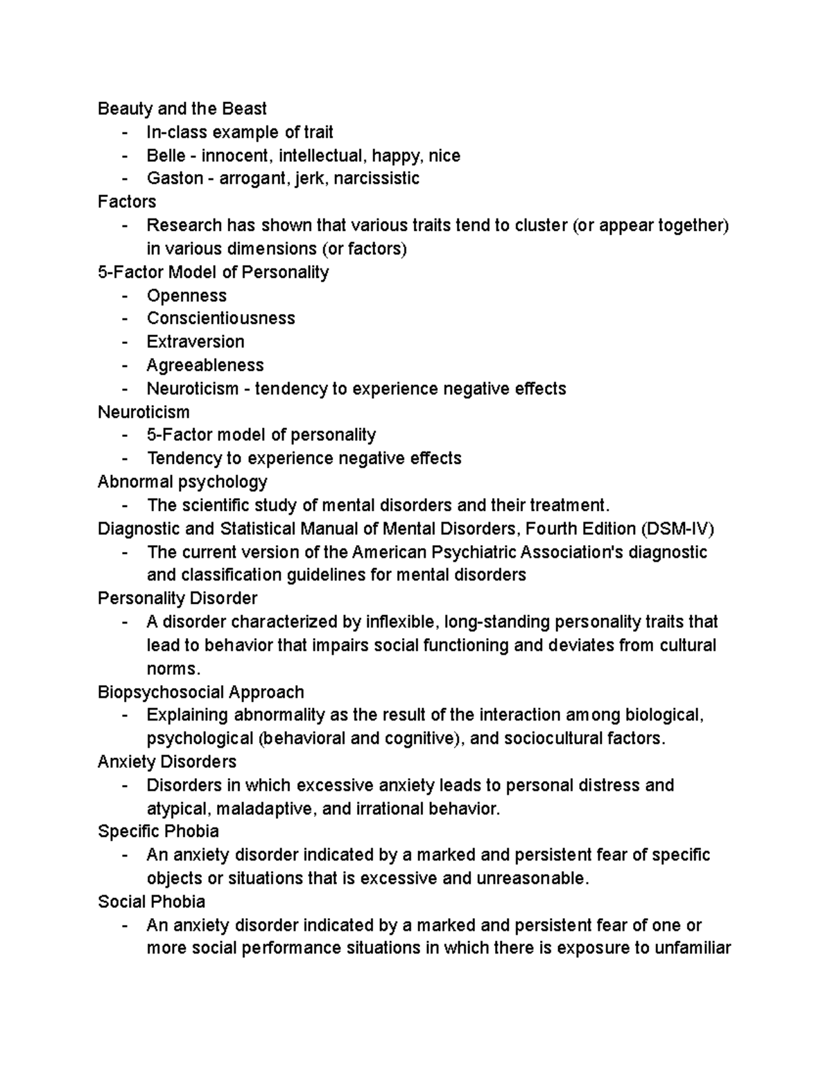 Aaaaa psychology 722 - Notes and definitions taken directly from ...