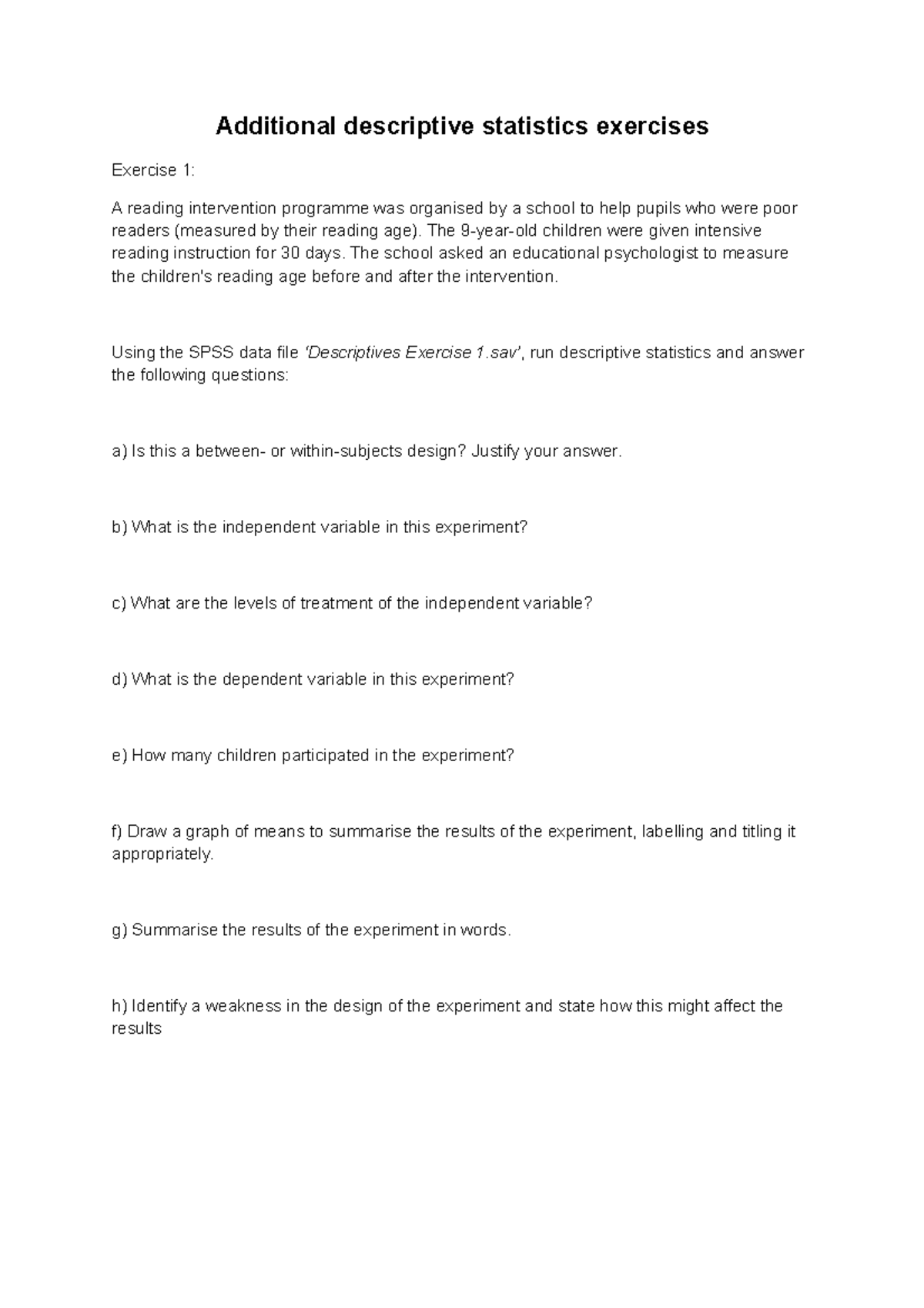 1 Additional descriptive statistics exercises - Additional descriptive statistics exercises ...