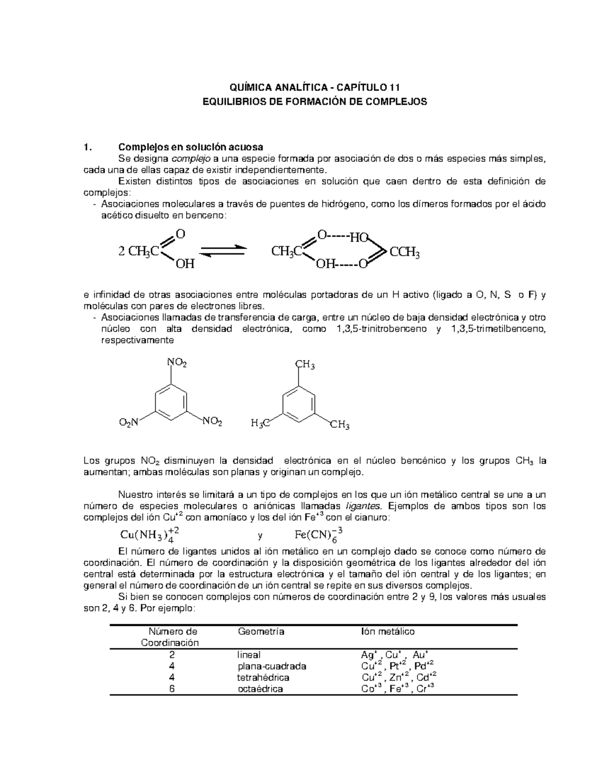 Capitulo 11 - Equilibrio de complejos - QUÍMICA ANALÍTICA - CAPÍTULO 11 ...
