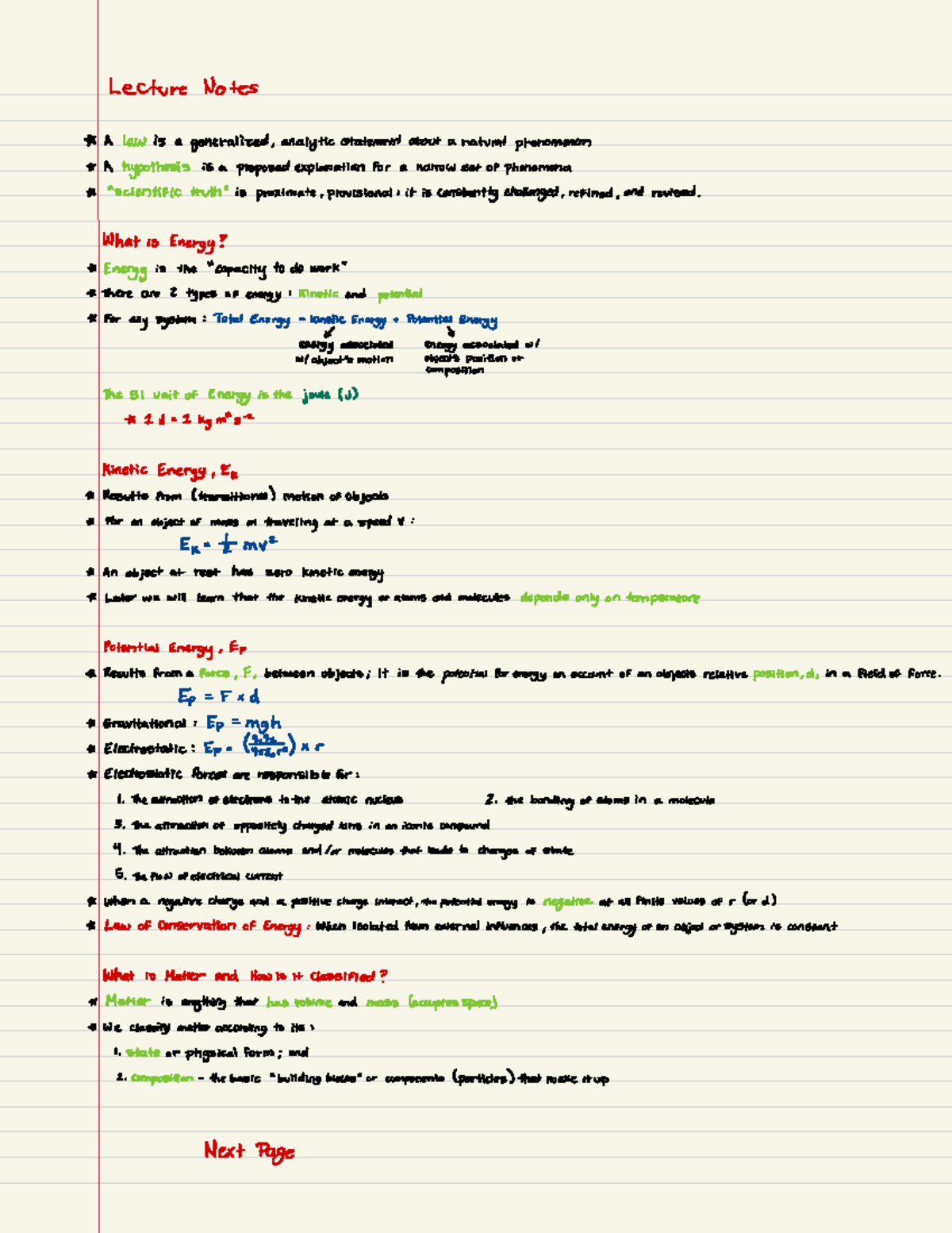 Chemistry 2-Intro to general chemistry - Lecture Notes ☆ A law is a ...