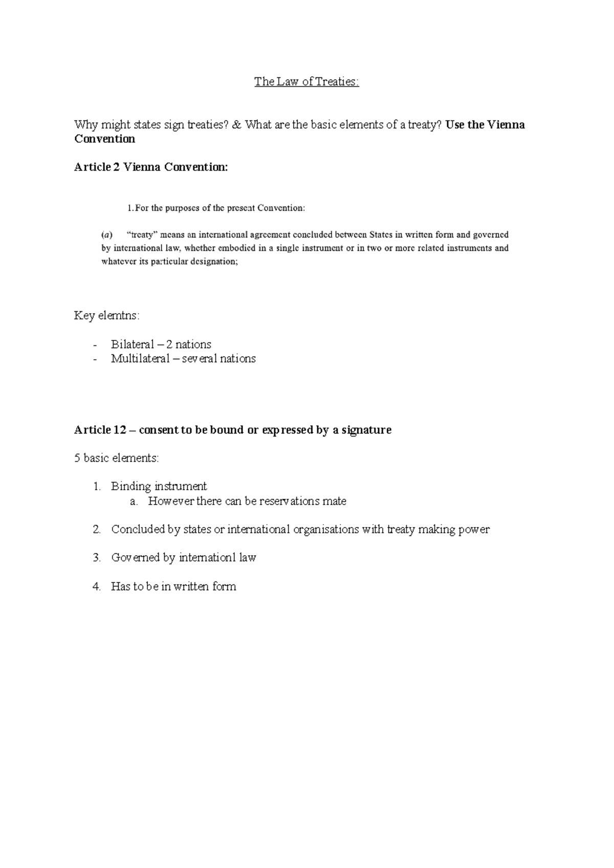 The Law of Treaties - The Law of Treaties: Why might states sign ...