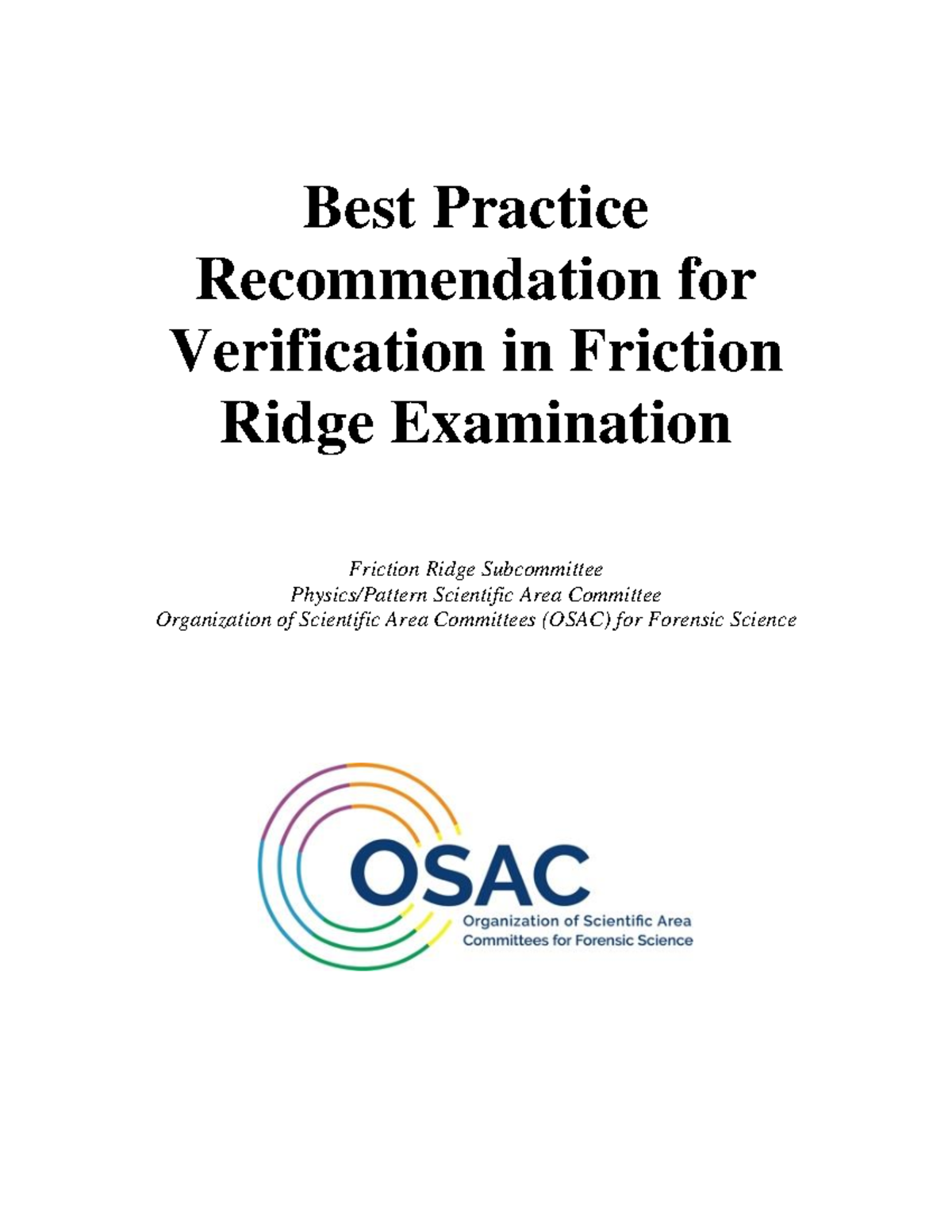 OSAC FRS Verification Document Template 2020 Final - Best Practice ...
