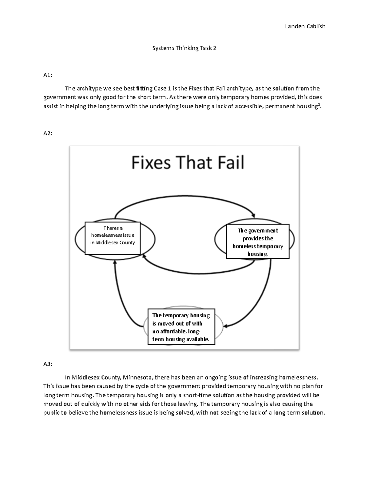 Systems Thinking Task 2 - Landen Cablish Systems Thinking Task 2 A1 ...