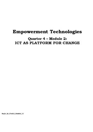 E Tech Q4Module 5 6 - module - SENIOR HIGH SCHOOL EMPOWERMENT TECHNOLOGIES Quarter 4 – Module 5 ...