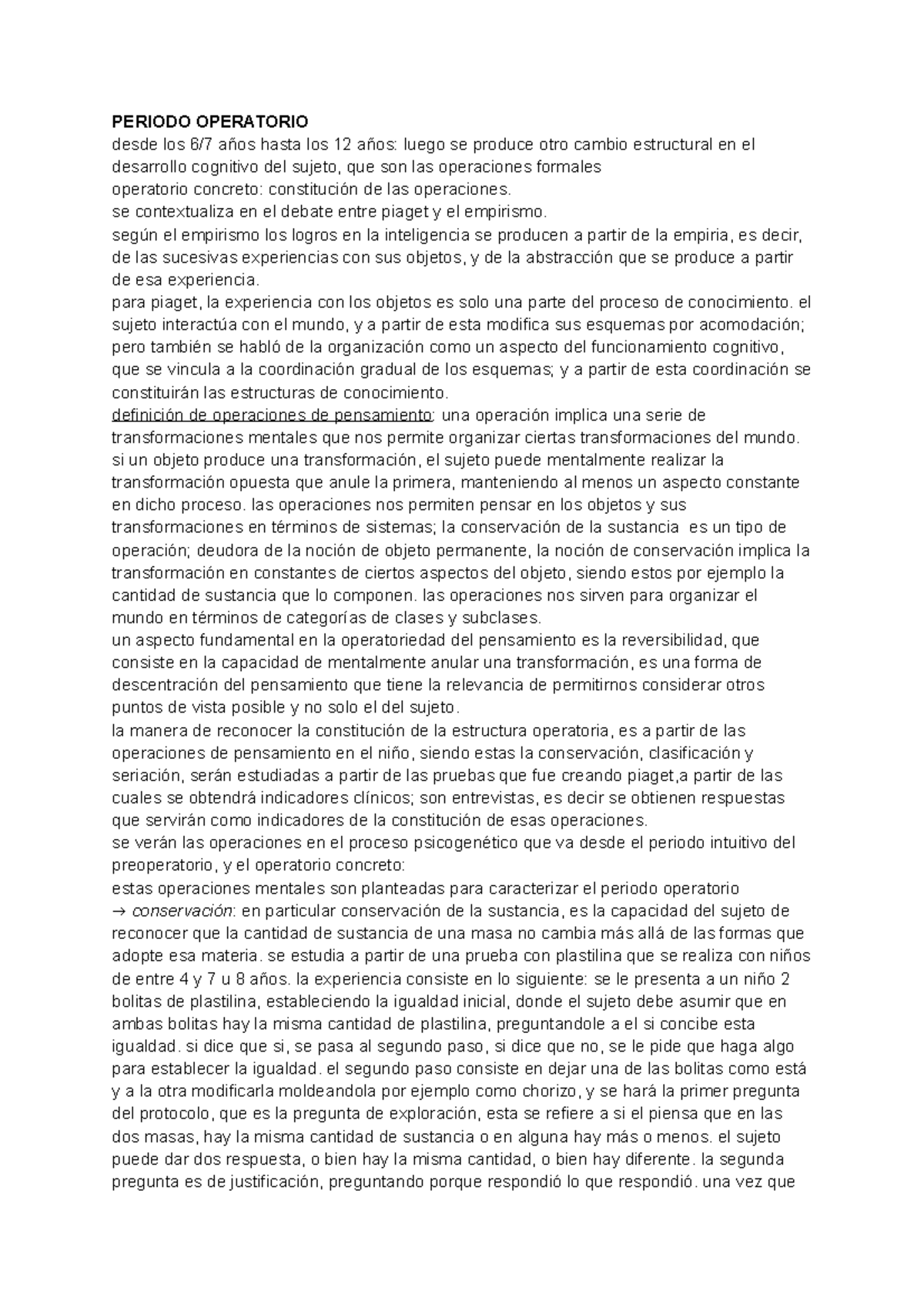 Clase 8 Periodo Operatorio PSICOLOGIA DEL DESARROLLO. CURSADA 2021 ...