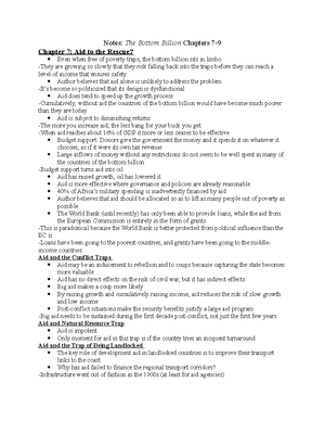 "The Bottom Billion" by Paul Collier: Reading Notes Ch. 4-6 - Notes ...