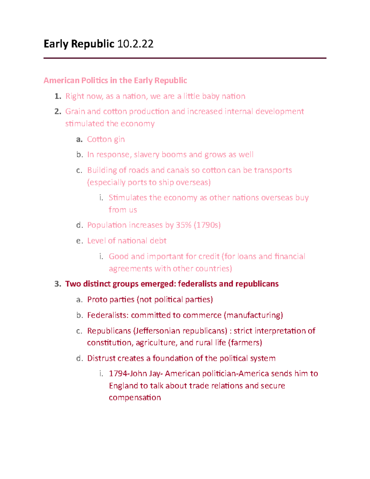 Early Republic - professor: Lindsey Peterson - Early Republic 10 ...