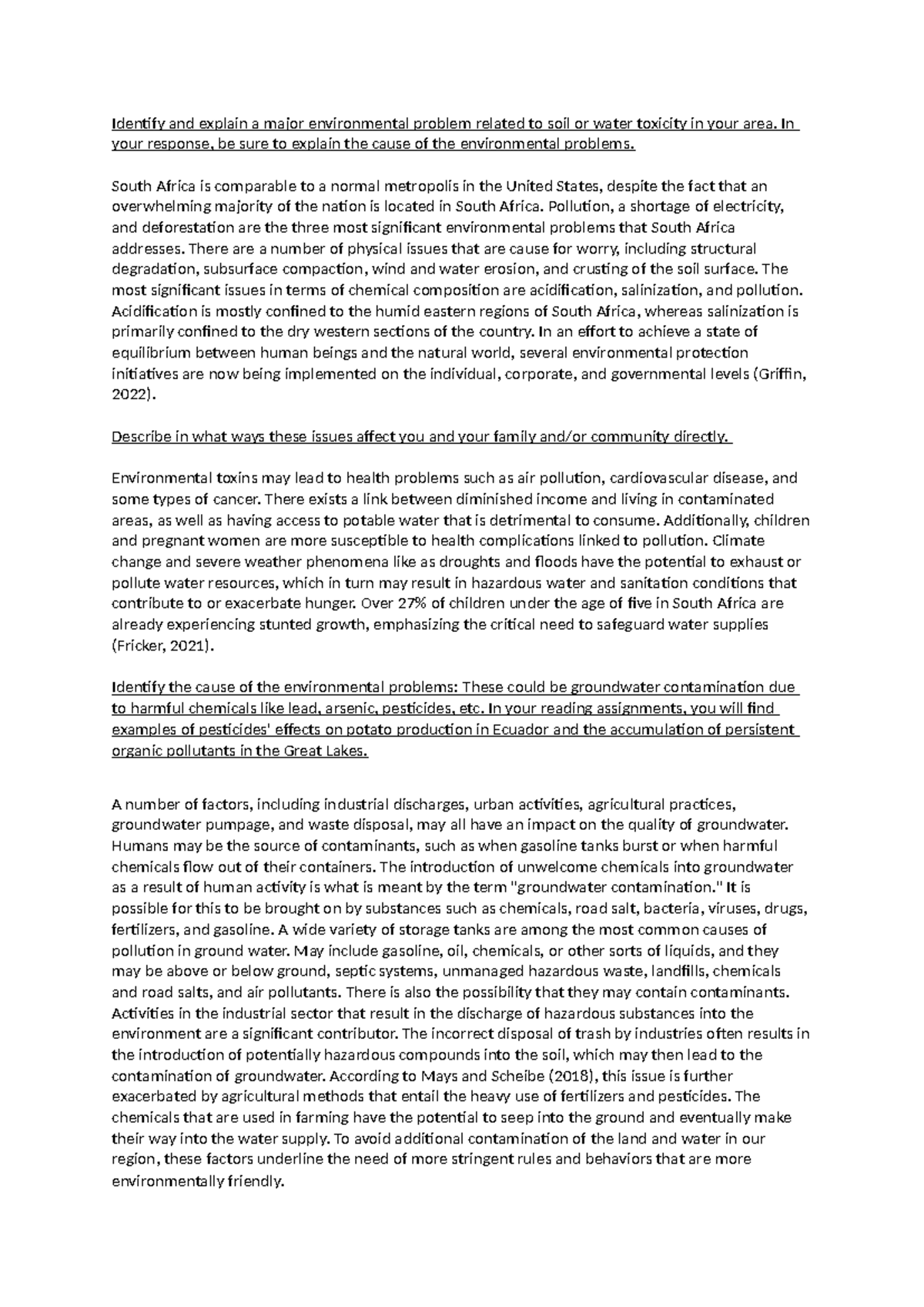 Environmental Science - Learning Journal Unit 7 - Identify and explain ...