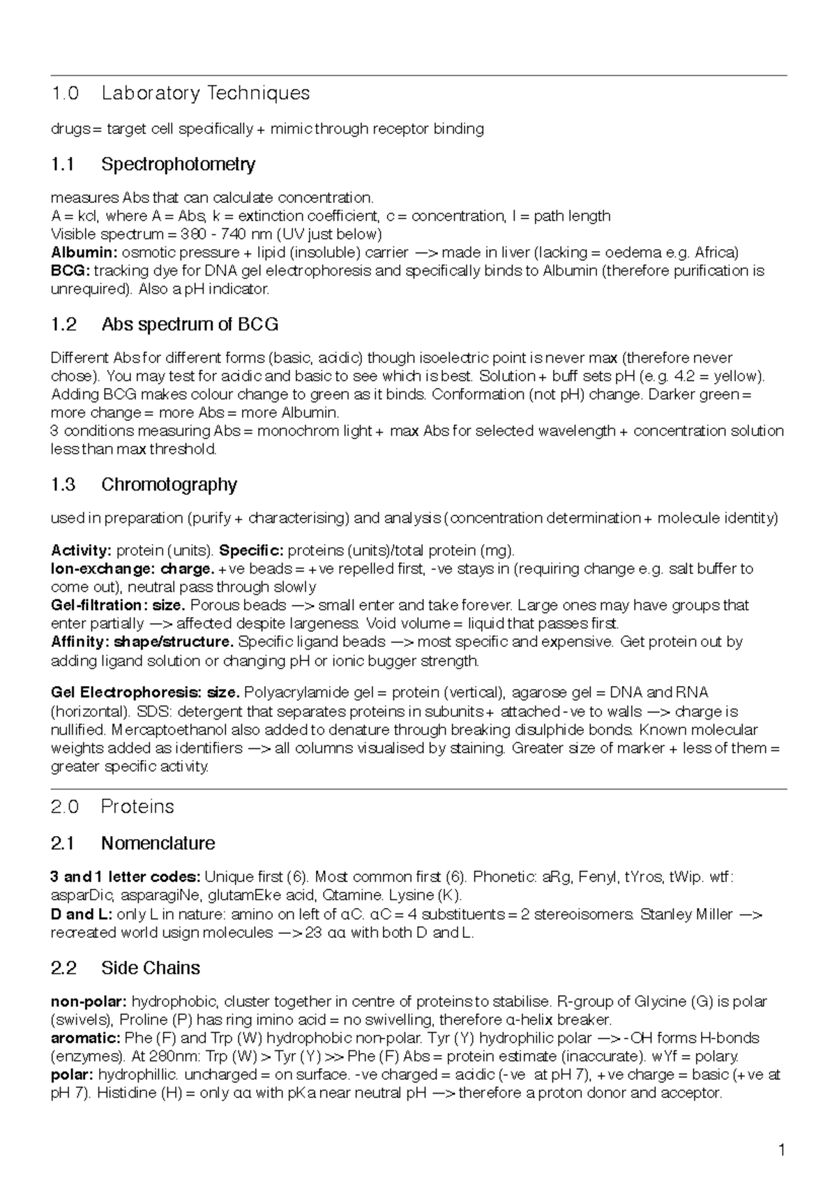 Exam Notes - Summary Biochemistry - 1 Laboratory Techniques drugs ...