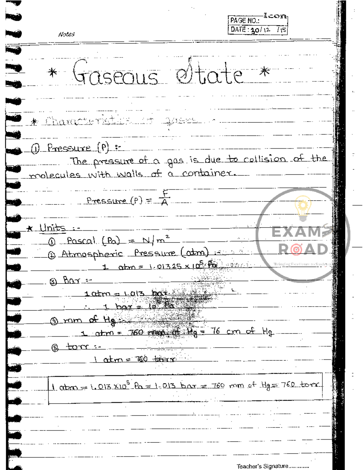 Gases State & Real Gas - Notes - Icon PAGE NO.: Notes DATE : Gaseous S ...