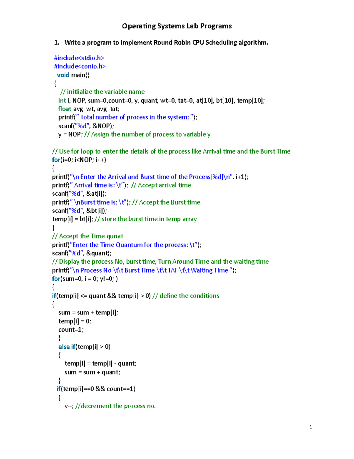 OS Programs - Operating Systems Lab Programs Write a program to ...
