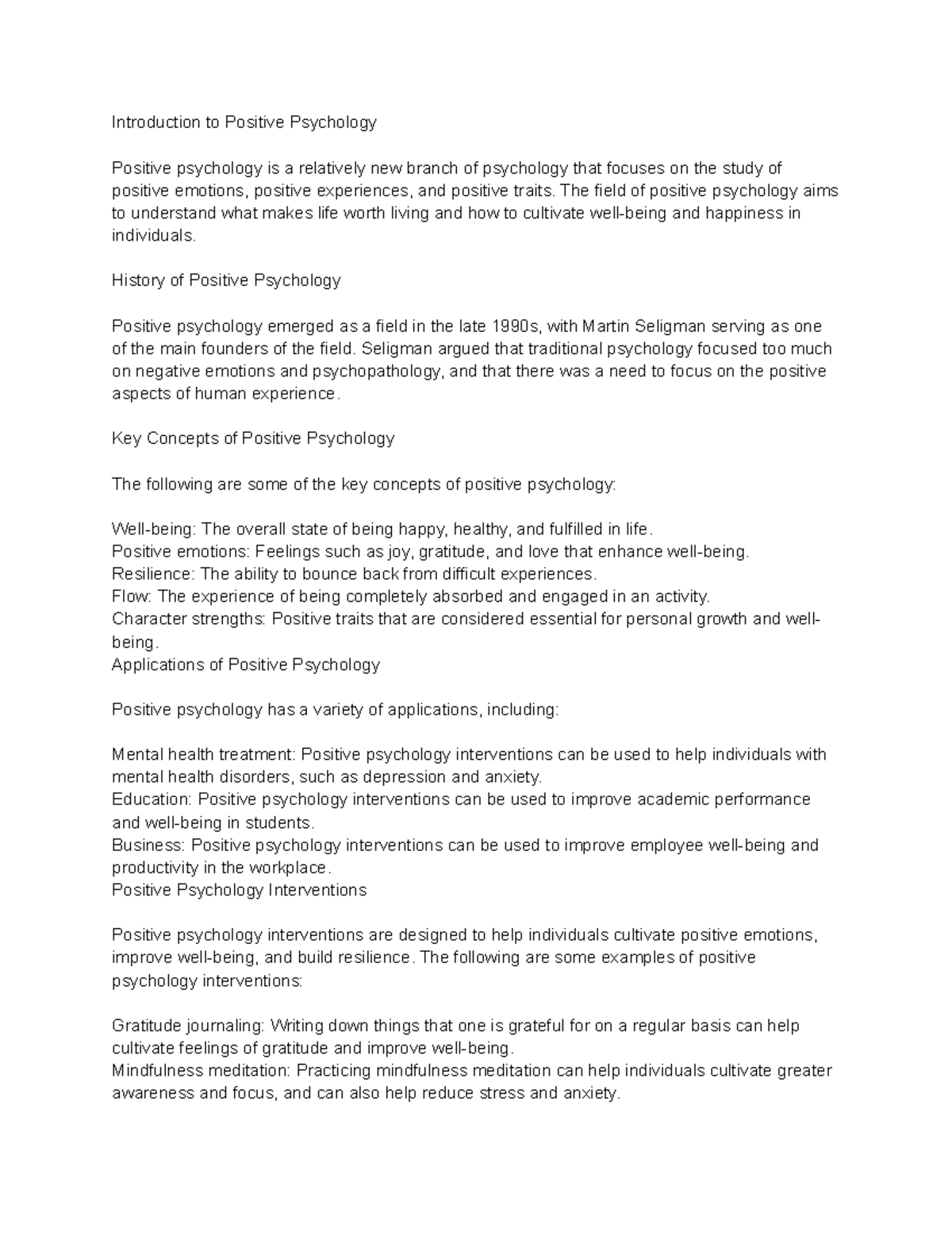 Positive psychology - dr norden - Introduction to Positive Psychology ...