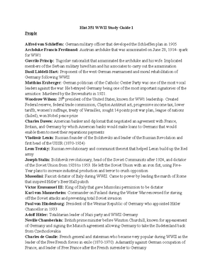 Hist 351 WWII Study Guide 2 - Exam 2 Study Guide People Chiang Kai-shek ...