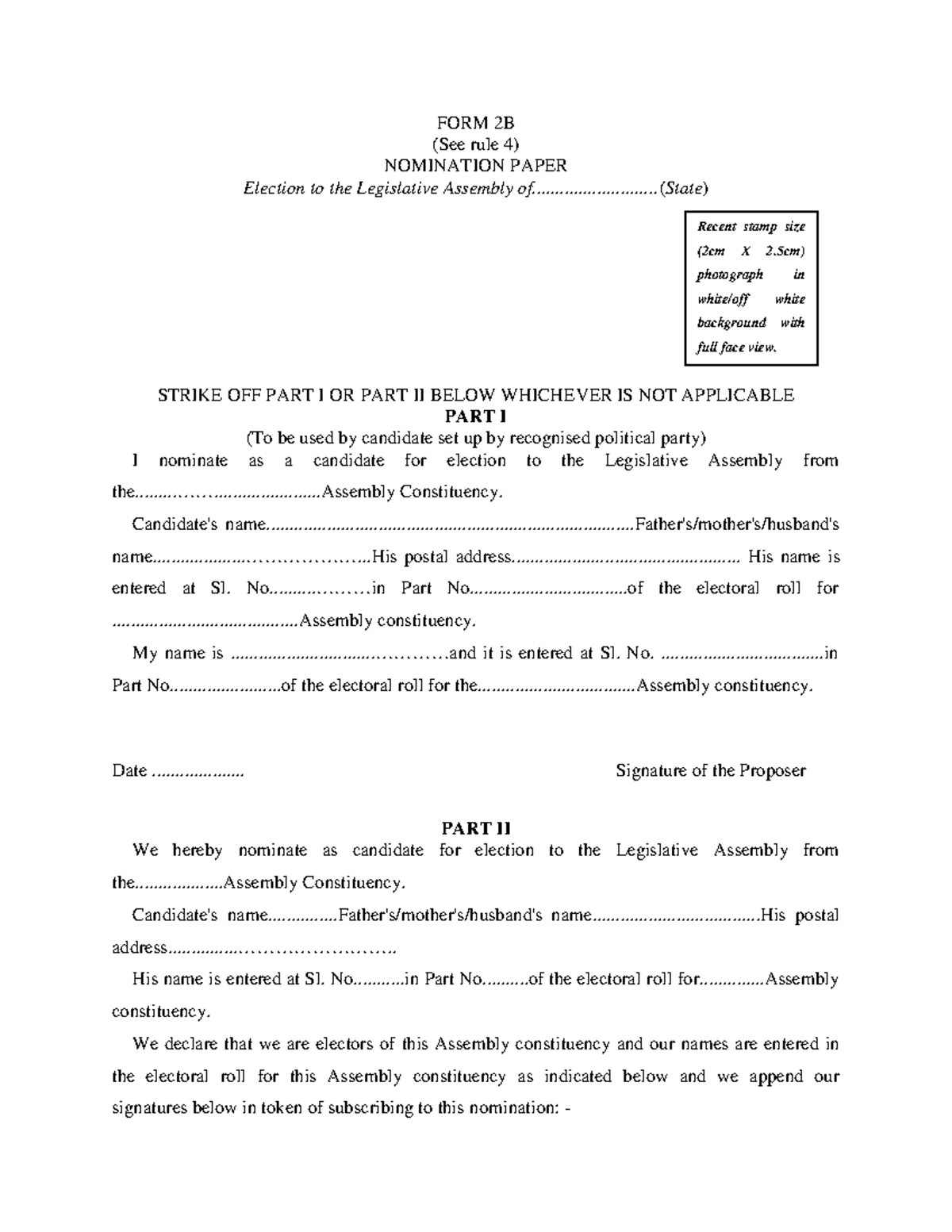 Ceowb 636316753145126487 FORM2B - FORM 2B (See rule 4) NOMINATION PAPER ...