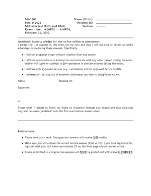 Calculus and Basic Linear Algebra II - MA1201 - CityU - Studocu
