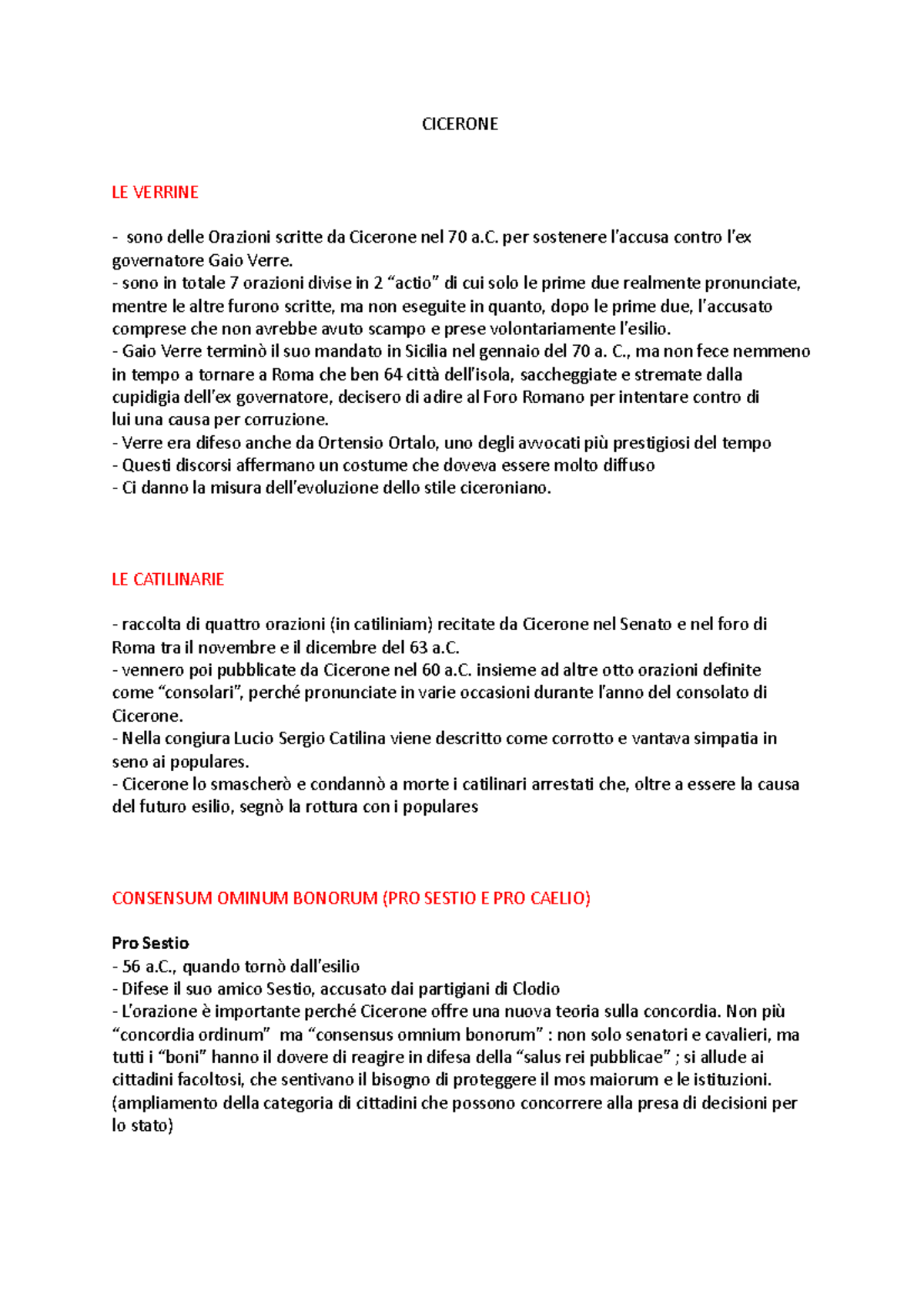 Cicerone - per sostenere l’accusa contro l’ex governatore Gaio Verre ...