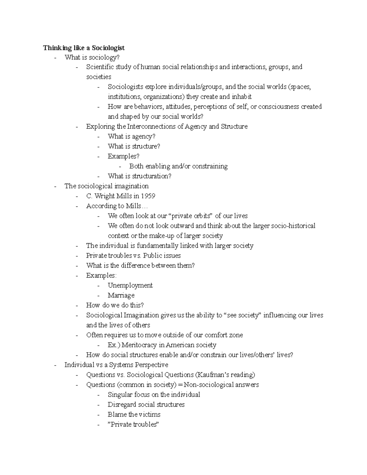 What is Sociology? - Thinking like a Sociologist - What is sociology ...