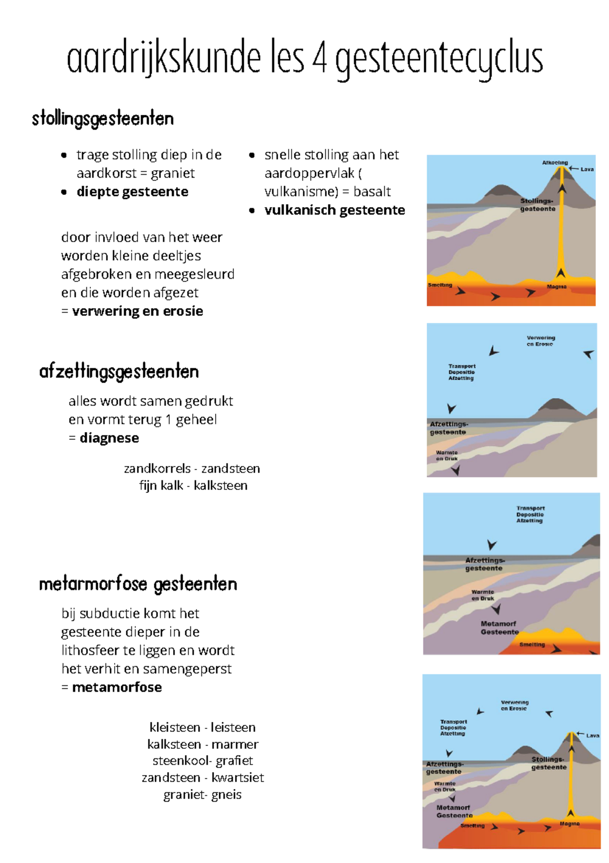 Aardrijkskunde les 4 - gesteentecyclus - stollingsgesteenten aardrijkskunde les 4 ...