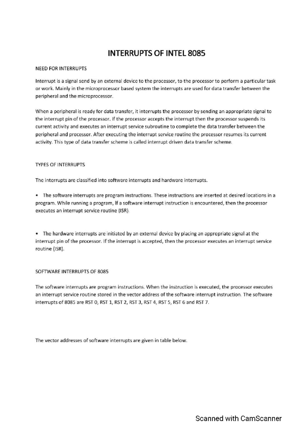 Interrupts of 8085 microprocessor - Information Technology And Business ...