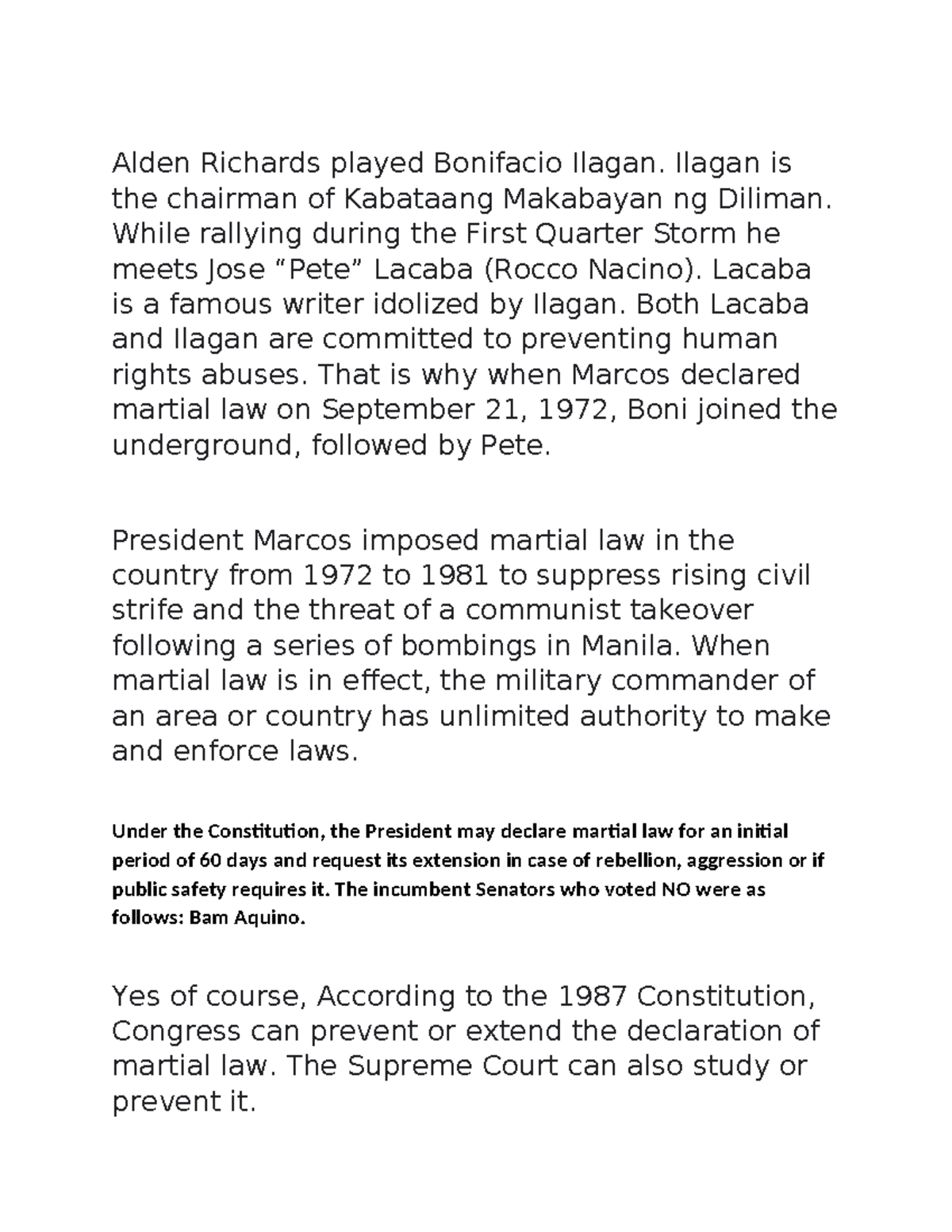 Alaala Martial LAW Special - Alden Richards played Bonifacio Ilagan ...