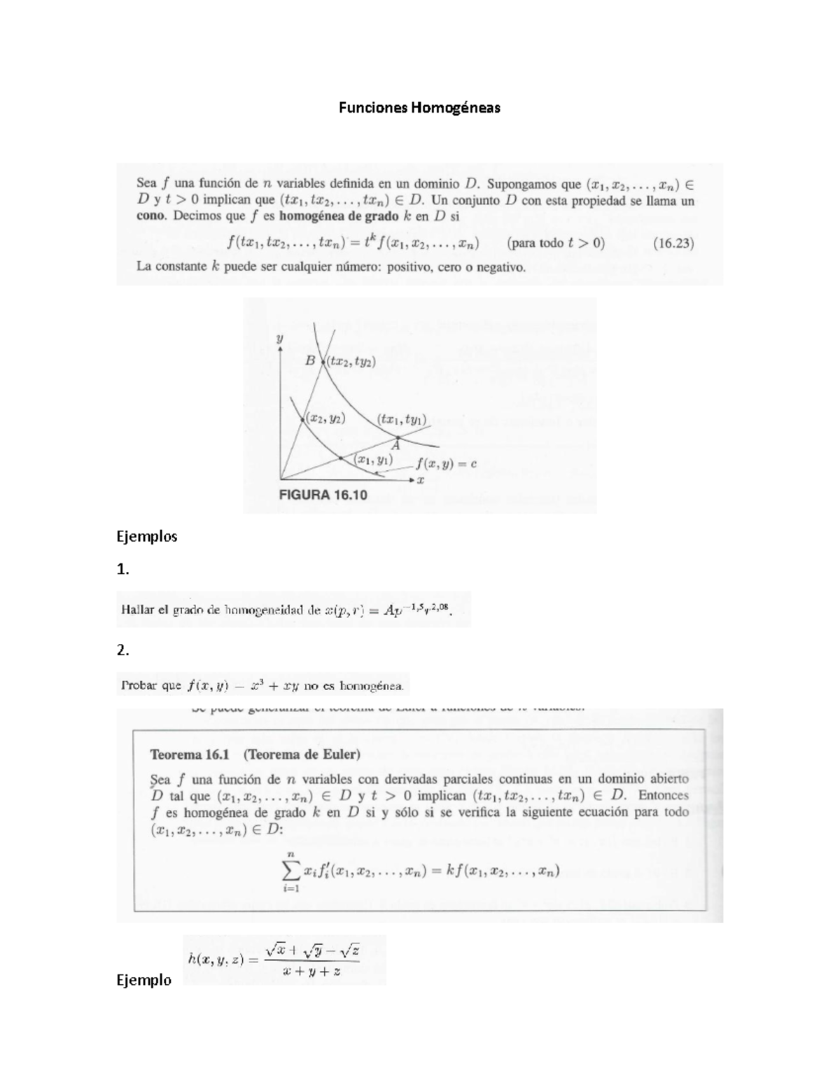 Funciones Homogéneas: notas de clase profesor Cedeño - Cálculo II - Funciones Homogéneas ...