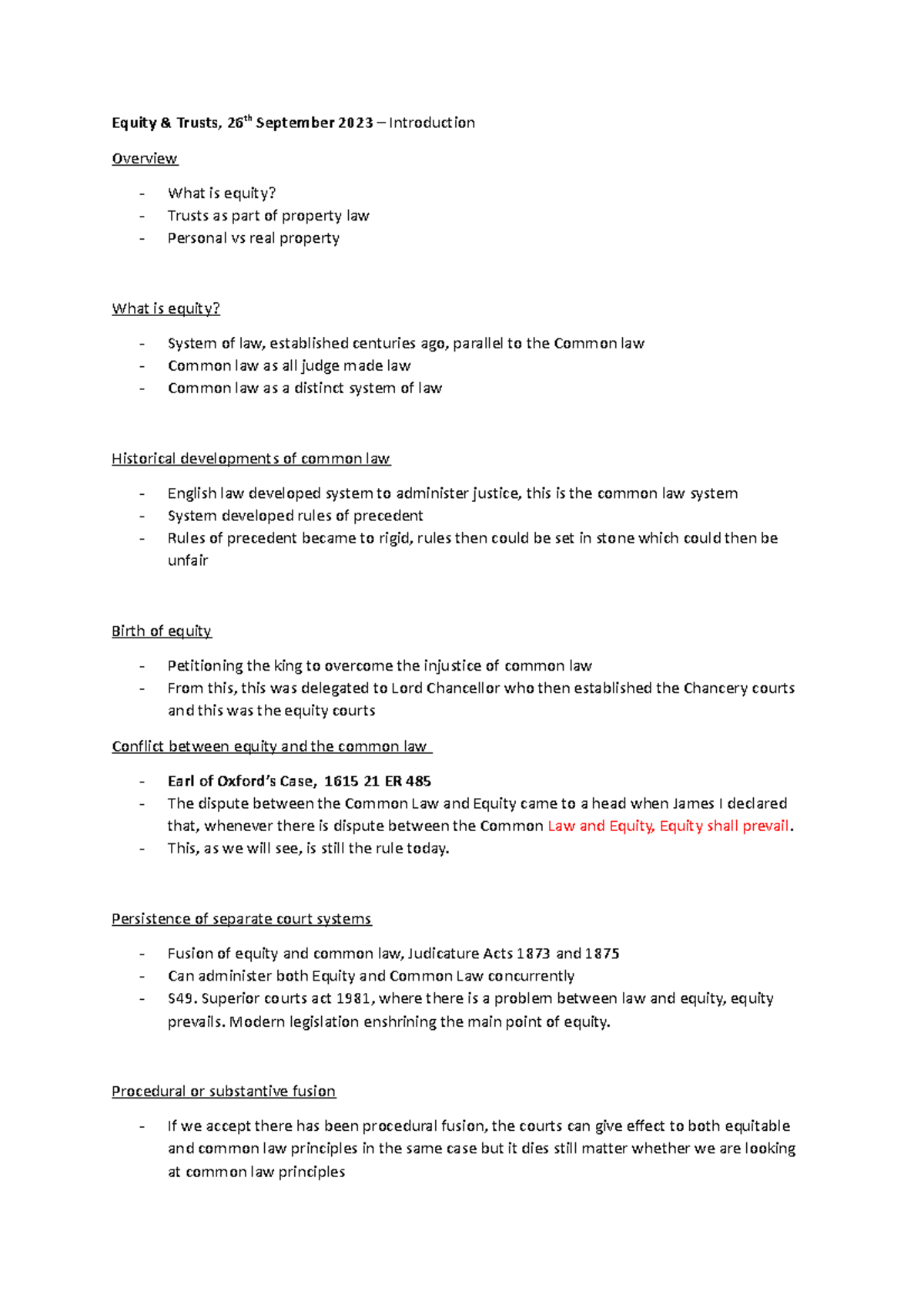 [E&T] Lecture 1, Introduction to Equity & Trust - Equity & Trusts, 26 ...