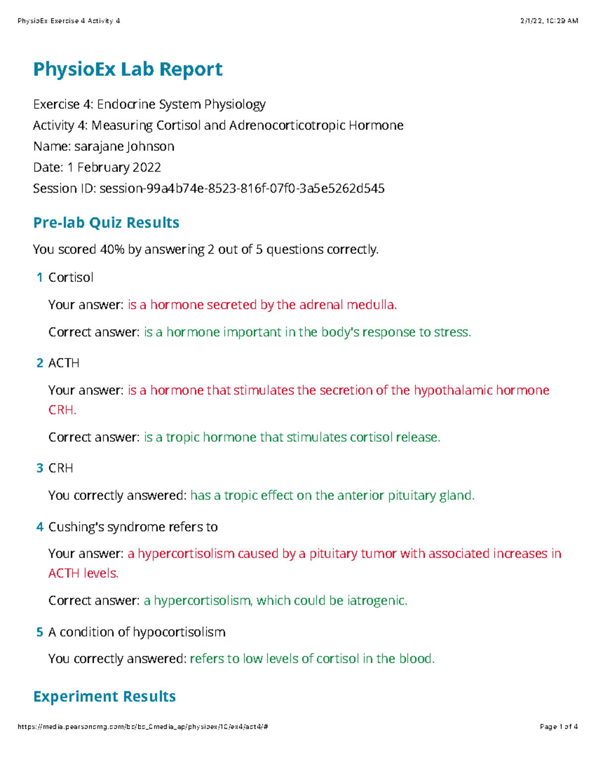 Physio Ex Exercise 4 Activity 4 - PhysioEx Lab Report Exercise 4 ...