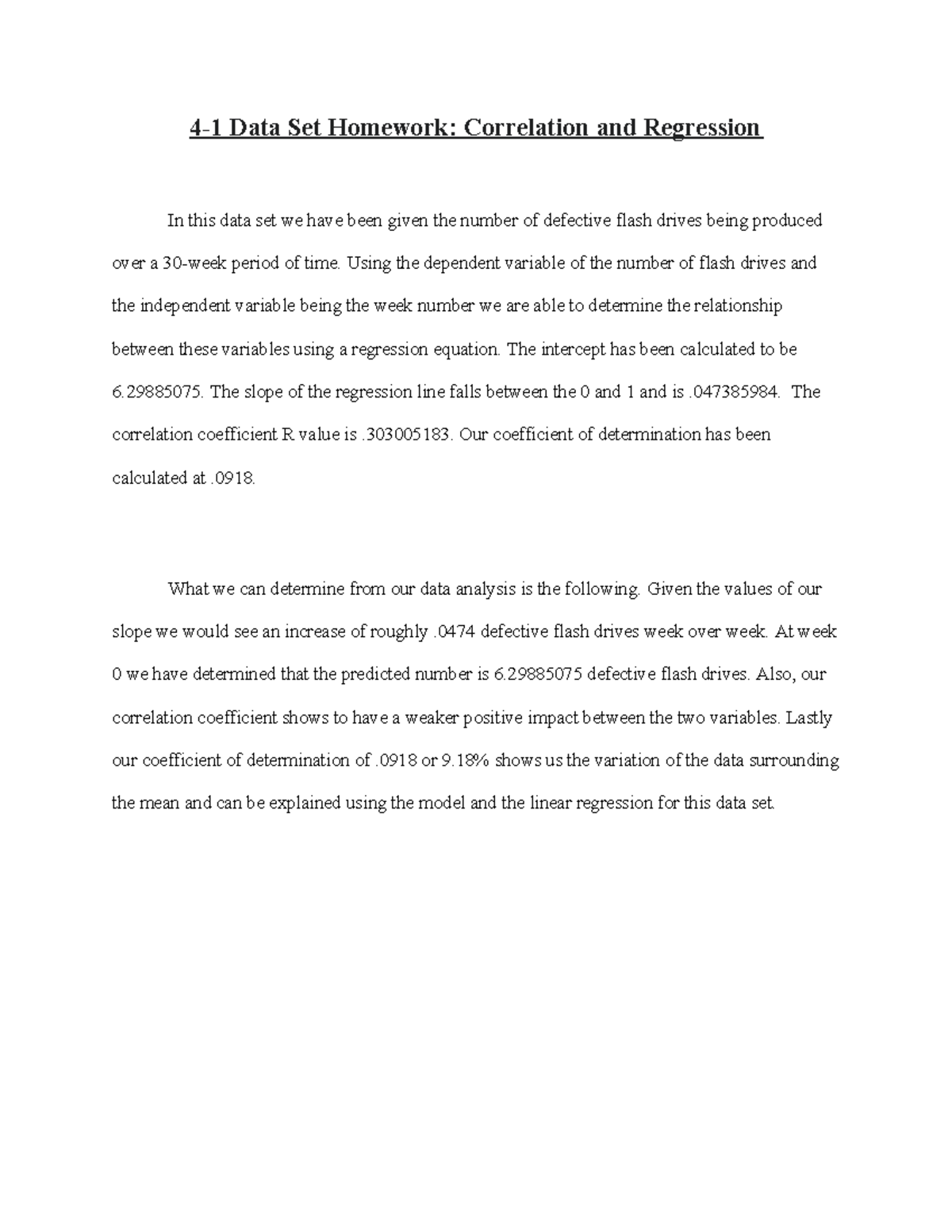 4-1 data set homework - 4-1 Data Set Homework: Correlation and ...
