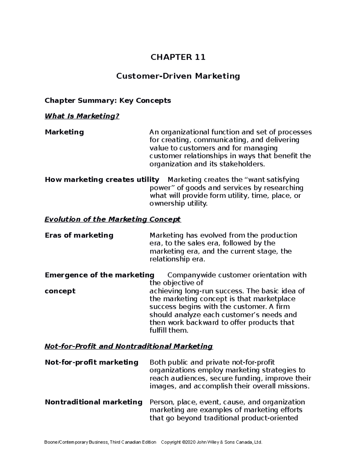 SG11 - Lecture Note - CHAPTER 11 Customer-Driven Marketing Chapter Summary: Key Concepts What Is ...
