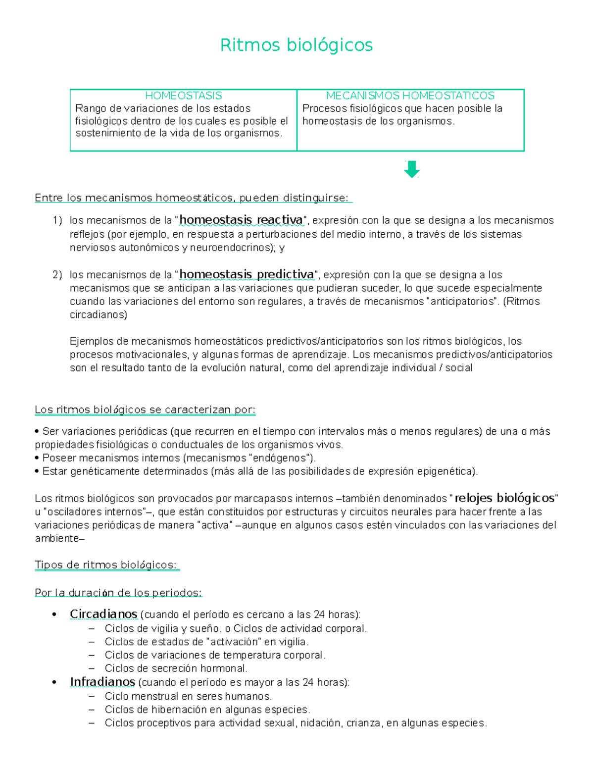 Ritmos biológicos - Resumen neurofisiologia kuffa - Ritmos biológicos ...