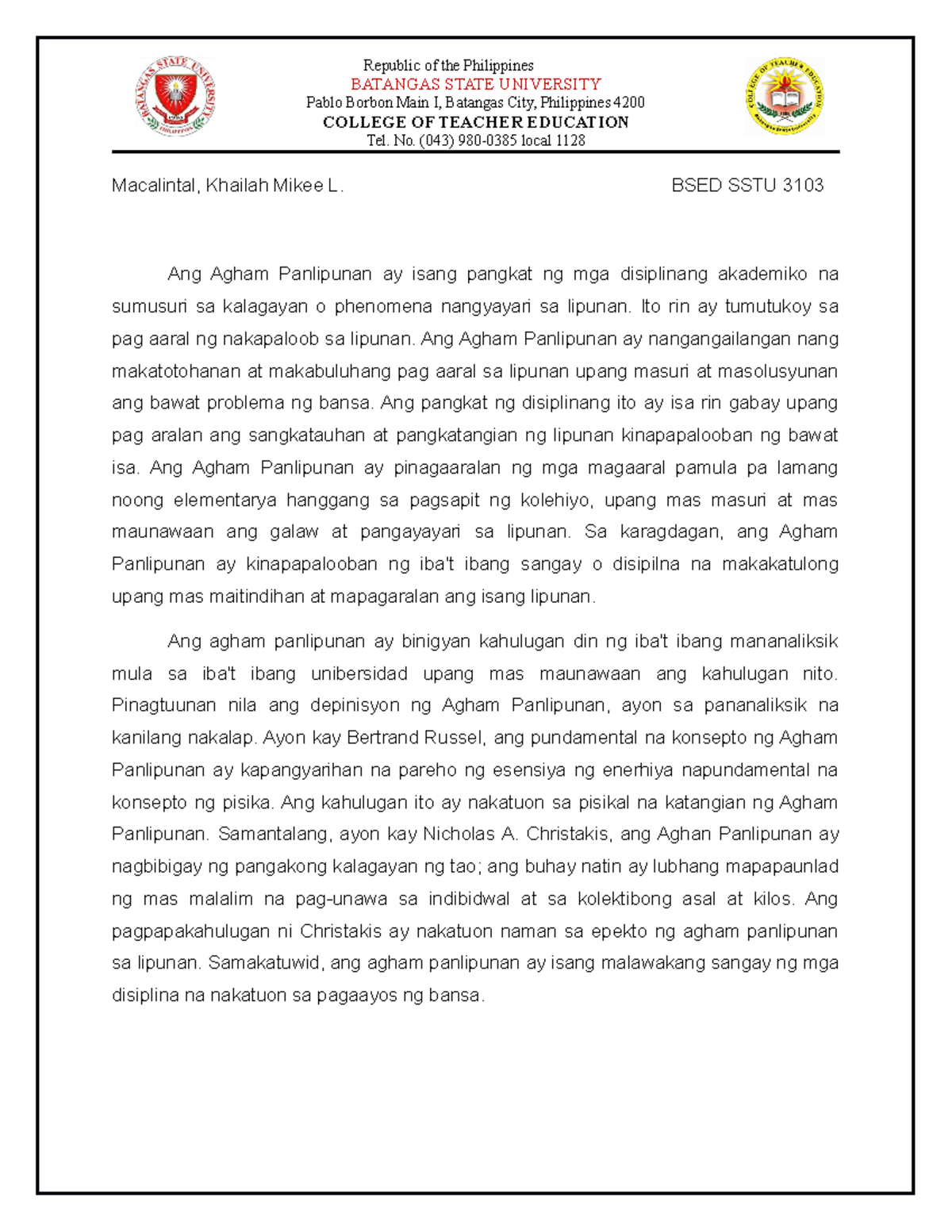 Komposisyon - this is helpful essay - Republic of the Philippines ...