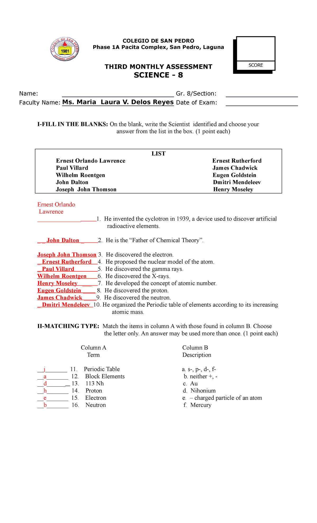 Grade 8 - Science - Thanks you. God Bless, Have nice say . - Elementary ...