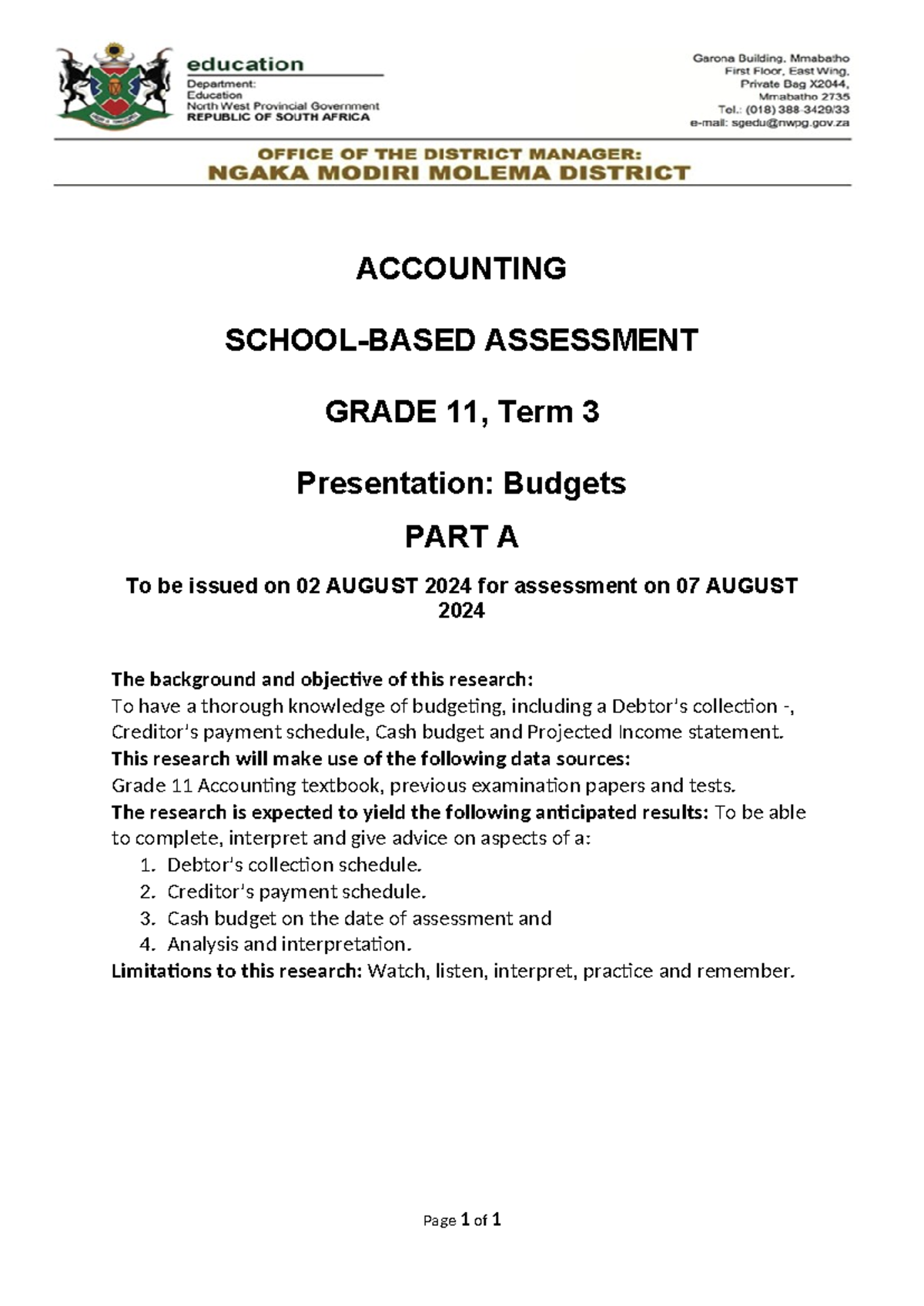1. Grade 11 Presentation 2024 - PART A-1 - ACCOUNTING SCHOOL-BASED ...