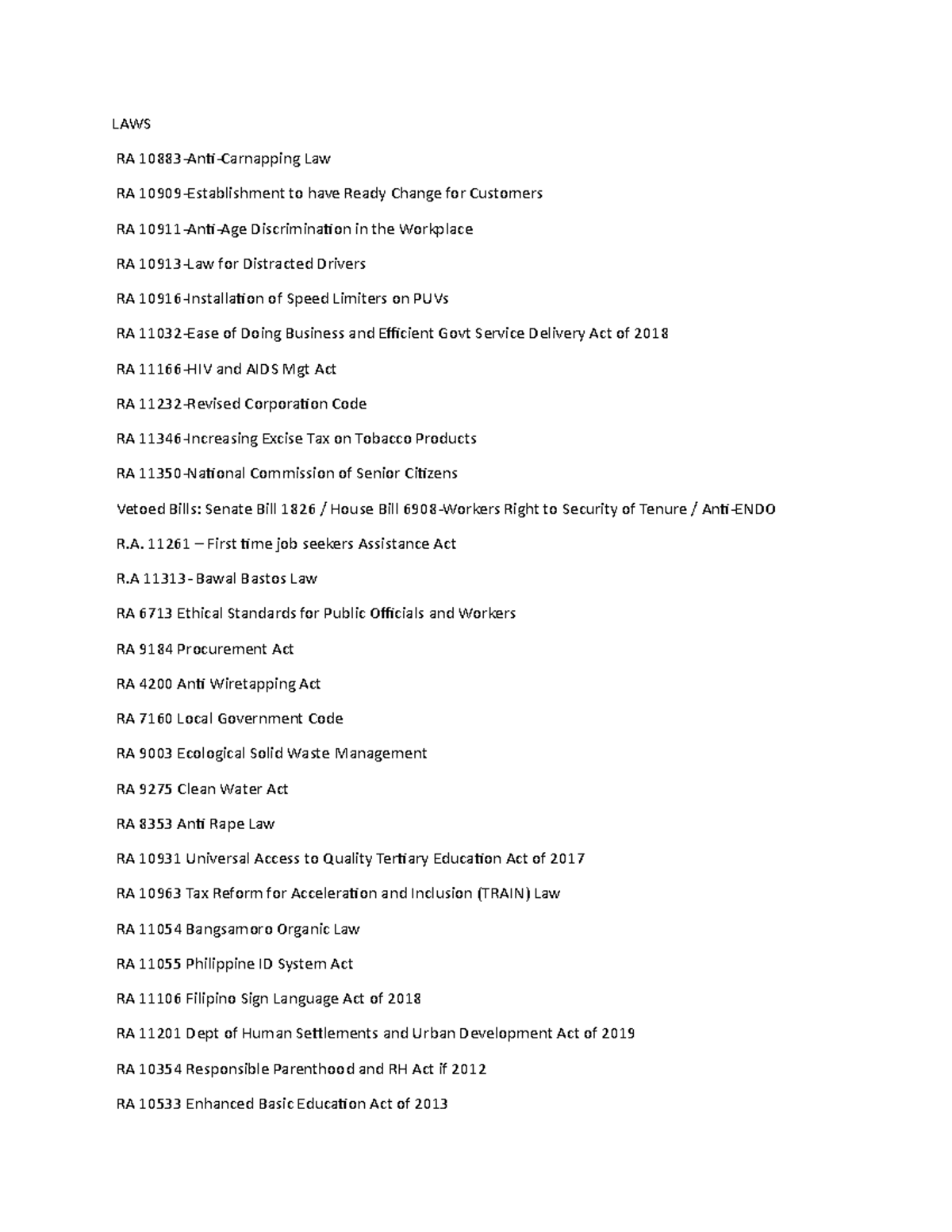 ALL- About- Criminology - LAWS RA 10883-Anti-Carnapping Law RA 10909 ...