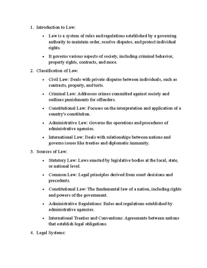 Introduction of law - learning - Introduction: Law is a system of rules ...