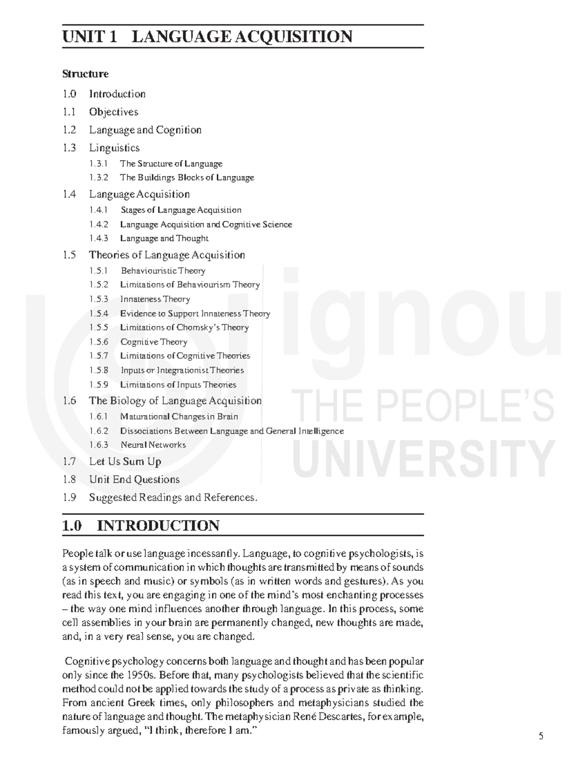 MPC 01 Block-3 Language - Language Acquisition UNIT 1 LANGUAGE ACQUISITION Structure 1 ...