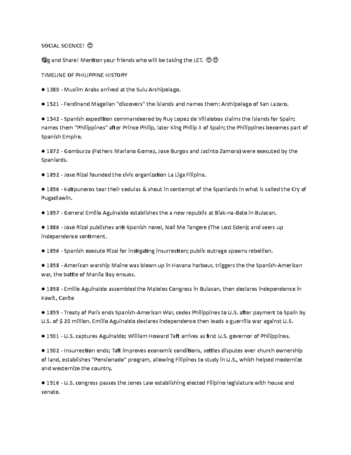 Timeline socsci - let - SOCIAL SCIENCE! 🐀 Tag and Share! Menton your friends who will be taking ...