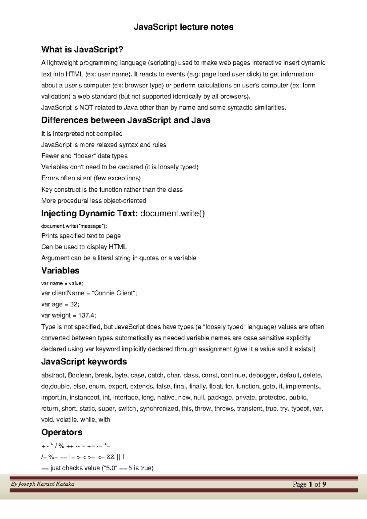 Java Script Basics - GOOD - What is JavaScript? A lightweight programming language (scripting ...