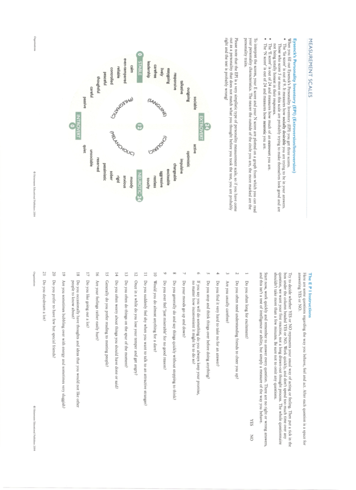 Epi test - psychology - Studocu