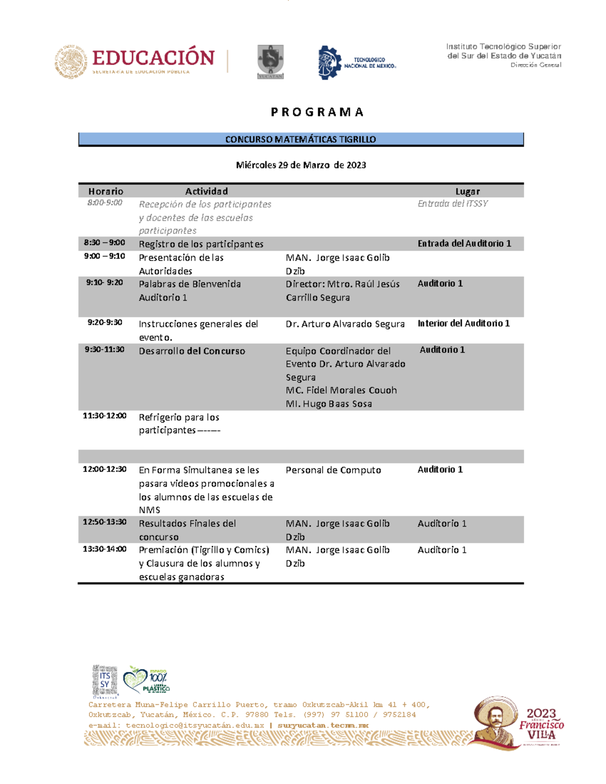 Programa Mate Tigrillo - Instituto Tecnológico Superior del Sur del ...