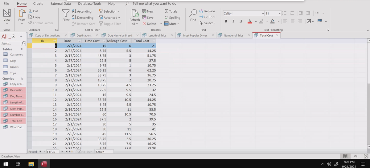 Datasheet View Of case 4 - File Home Create External Data Database Tools Help Tell me what you ...
